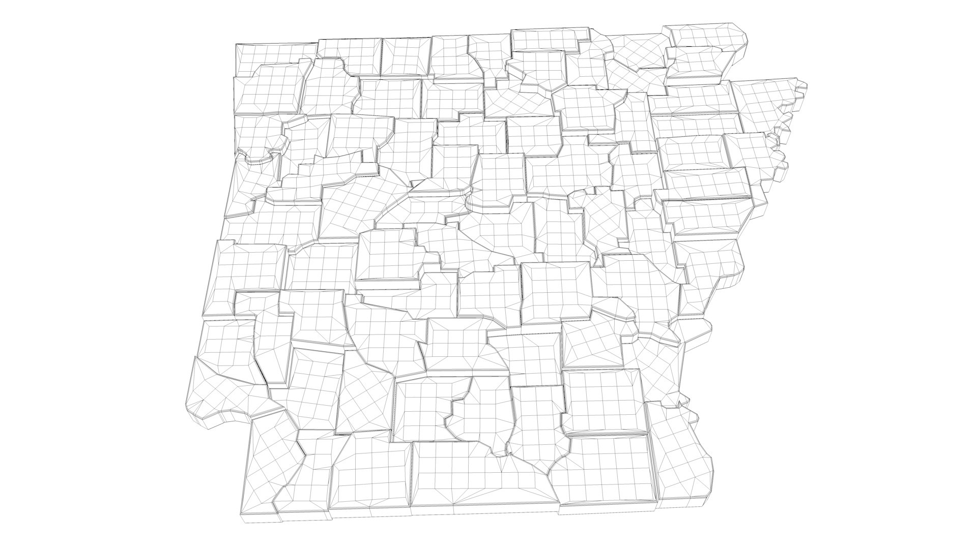3D Arkansas Counties - Map Of United States Of America USA - TurboSquid ...