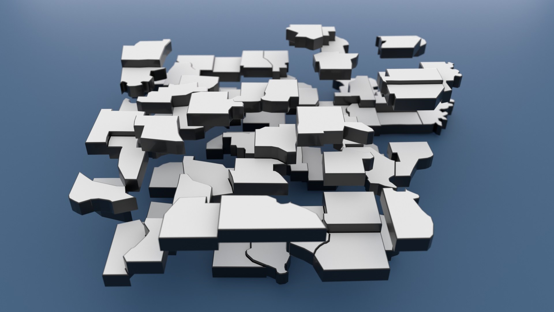 3D Arkansas Counties - Map Of United States Of America USA - TurboSquid ...