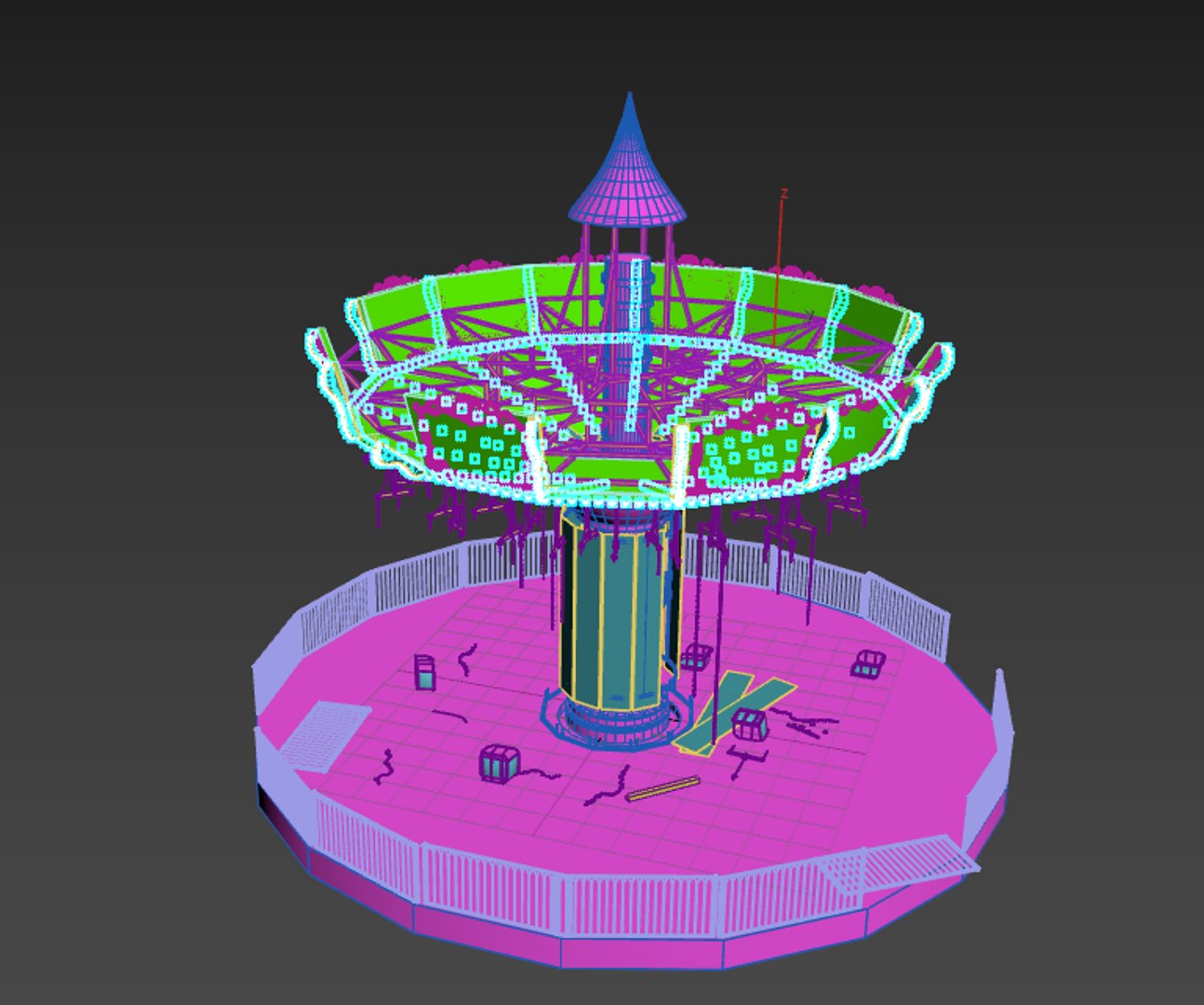 Abandoned Swing Ride 3D Model - TurboSquid 1711891