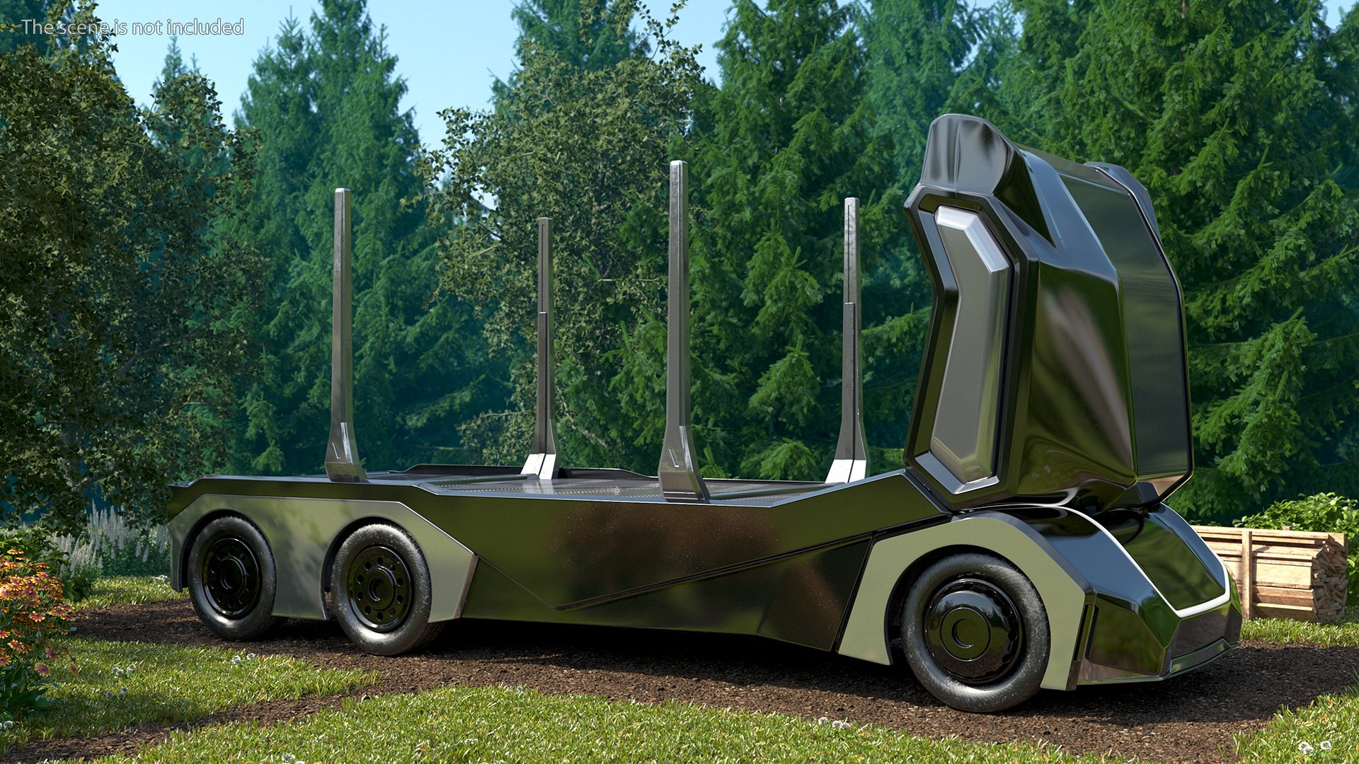 Autonomous Electric Logging Truck 3D Model - TurboSquid 1636718