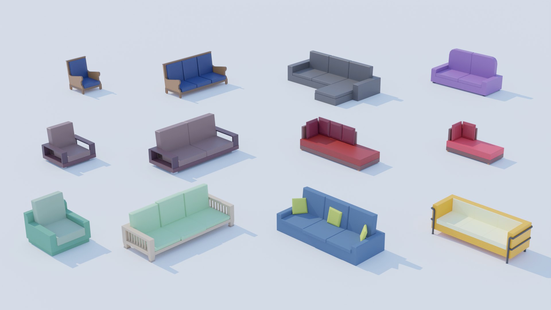 Pack 84 Low-Poly Furniture Model - TurboSquid 2082997