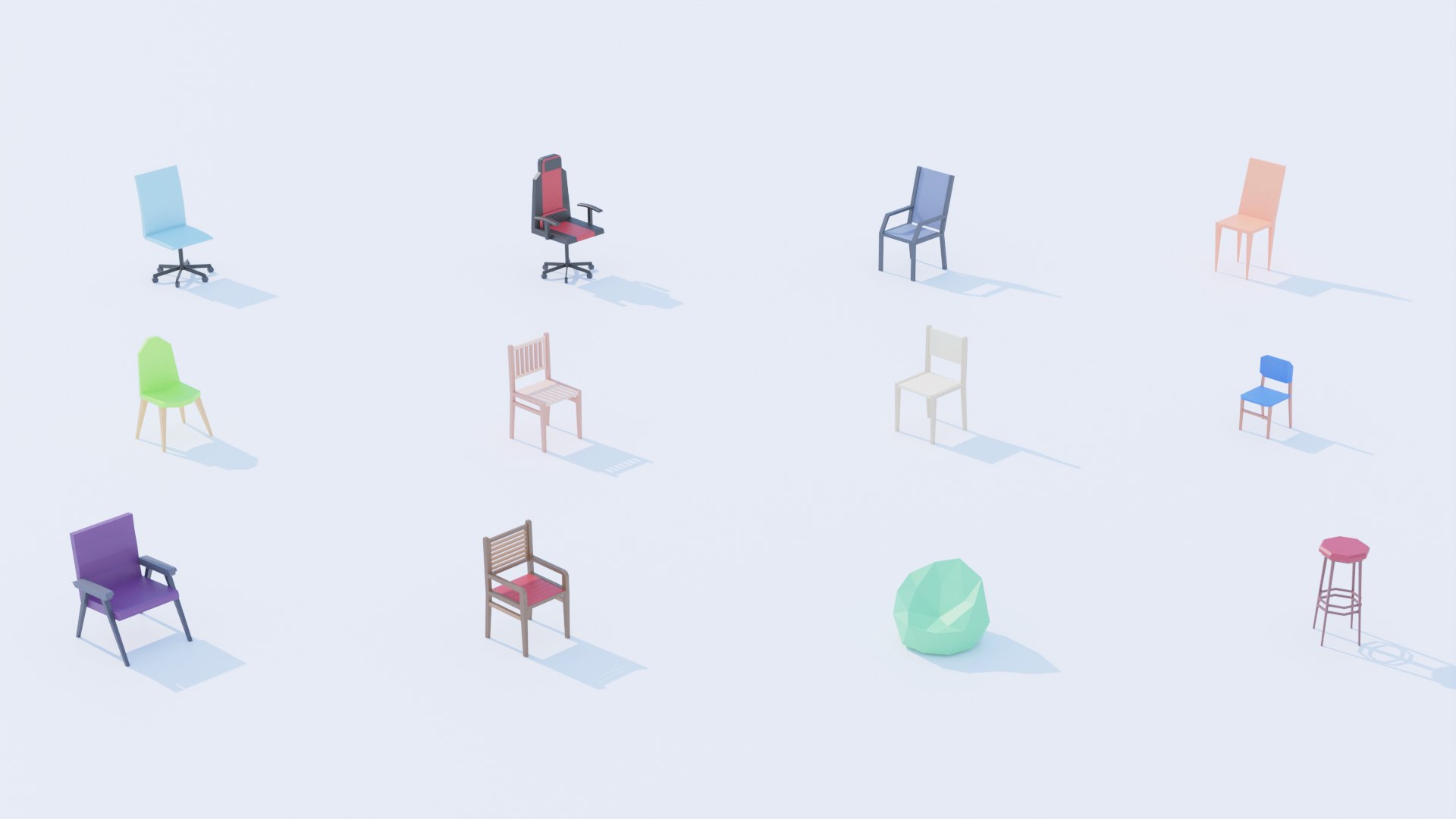 Pack 84 Low-Poly Furniture Model - TurboSquid 2082997