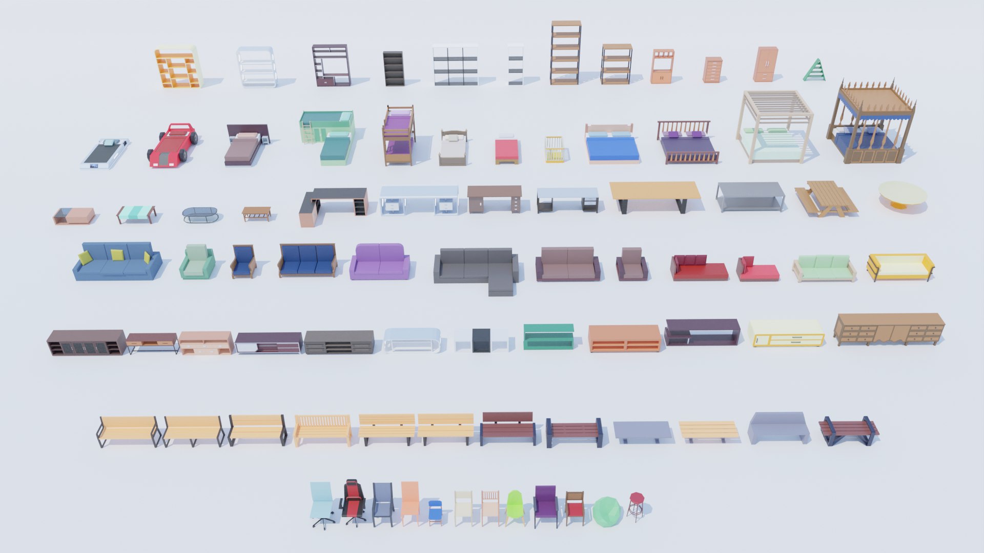 Pack 84 Low-Poly Furniture model - TurboSquid 2082997