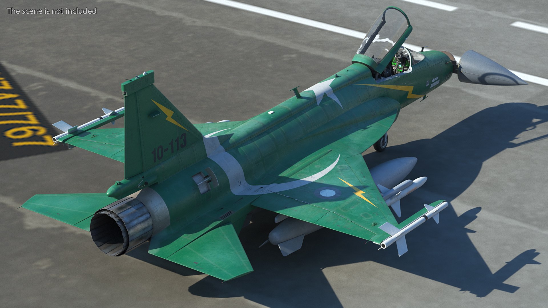 PAC JF-17 Thunder Green Livery With Armament Rigged 3D - TurboSquid 1792889