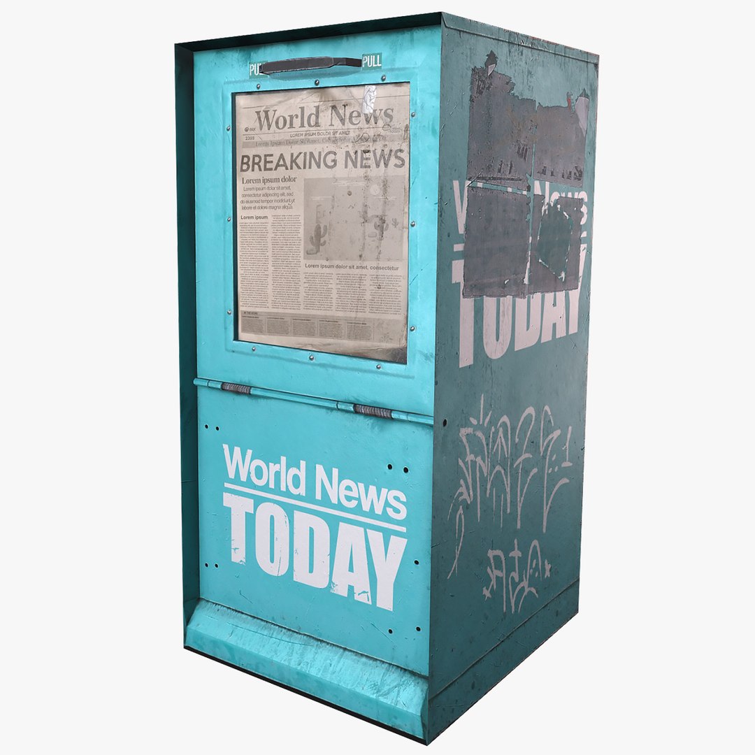 Low Poly Newspaper Newsstand Vending Machine Outdoor Prop Low-poly 3D ...