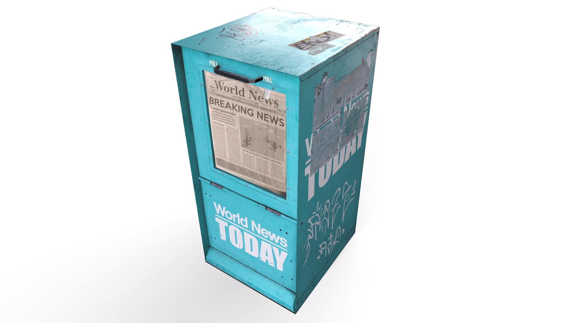 Low Poly Newspaper Newsstand Vending Machine Outdoor Prop Low-poly 3D ...