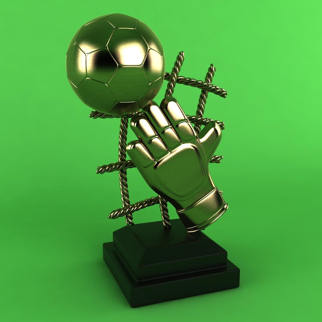 3d trophy football foot model