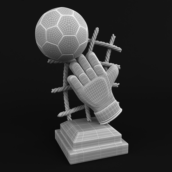3d trophy football foot model