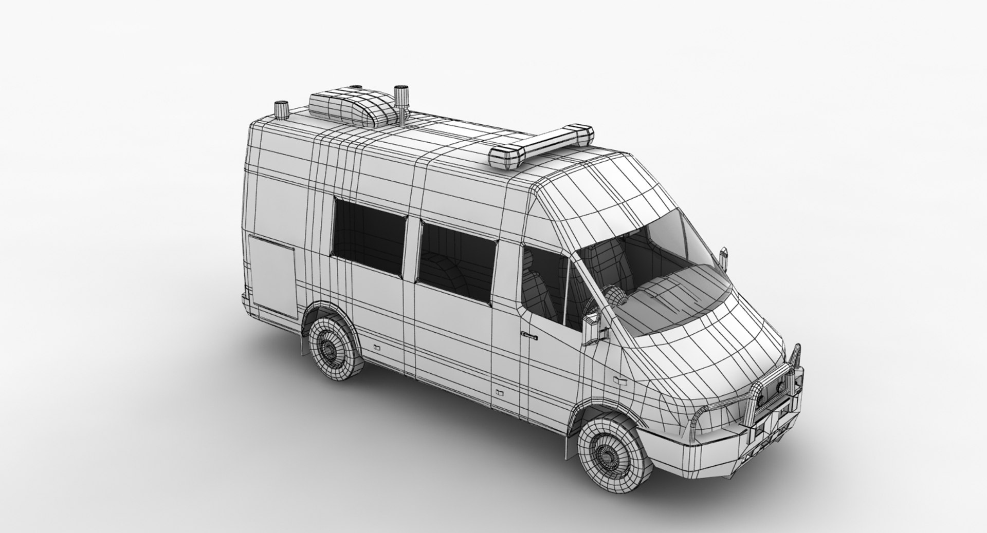 3d Model Mercedes Sprinter Fighting