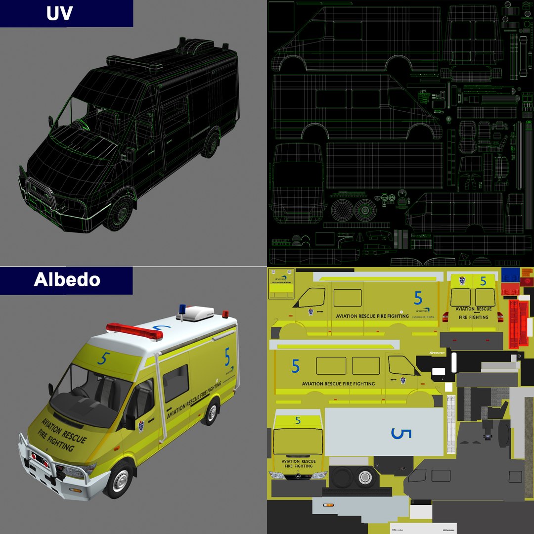 3d Model Mercedes Sprinter Fighting