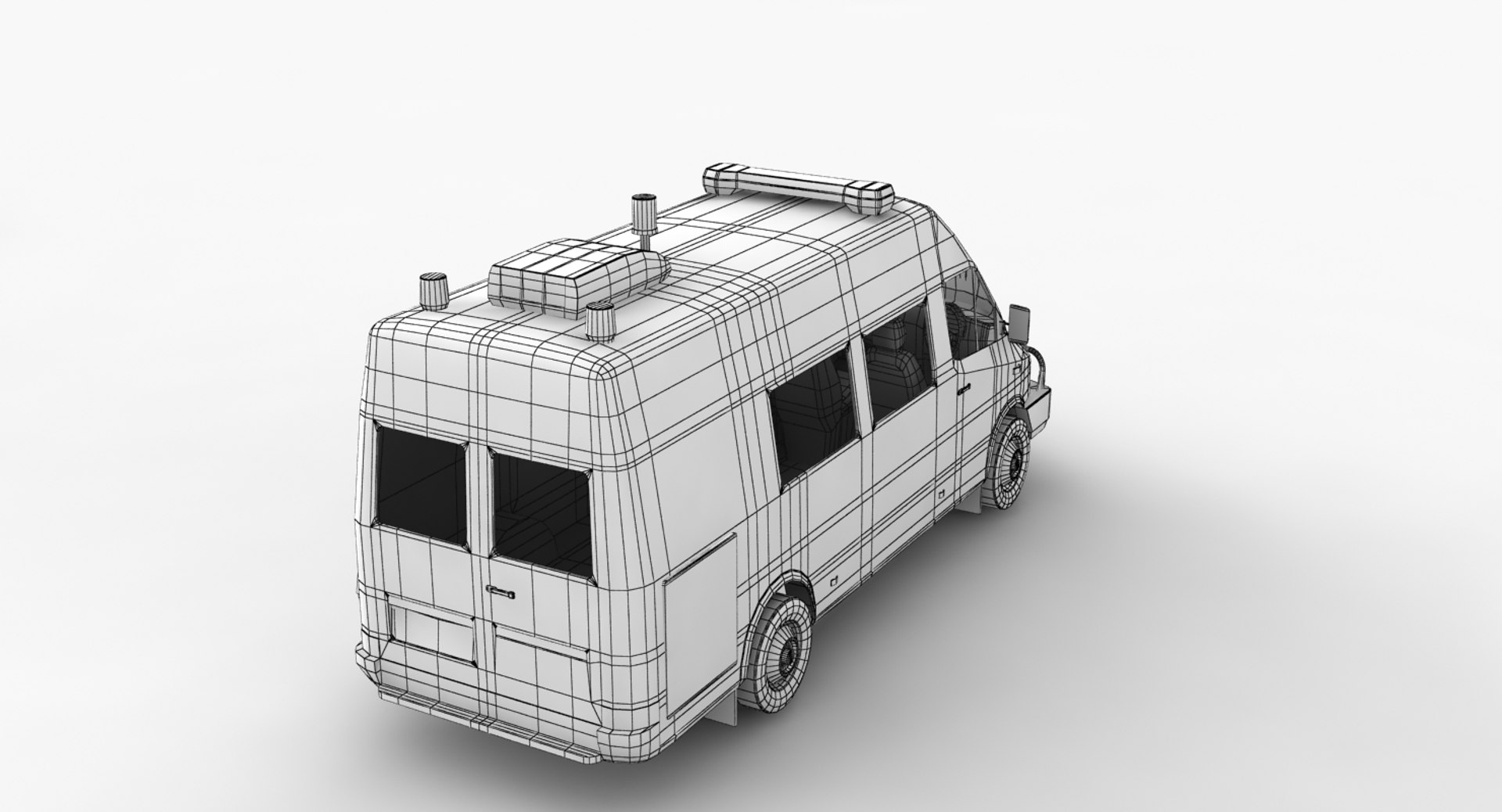 3d model mercedes sprinter fighting