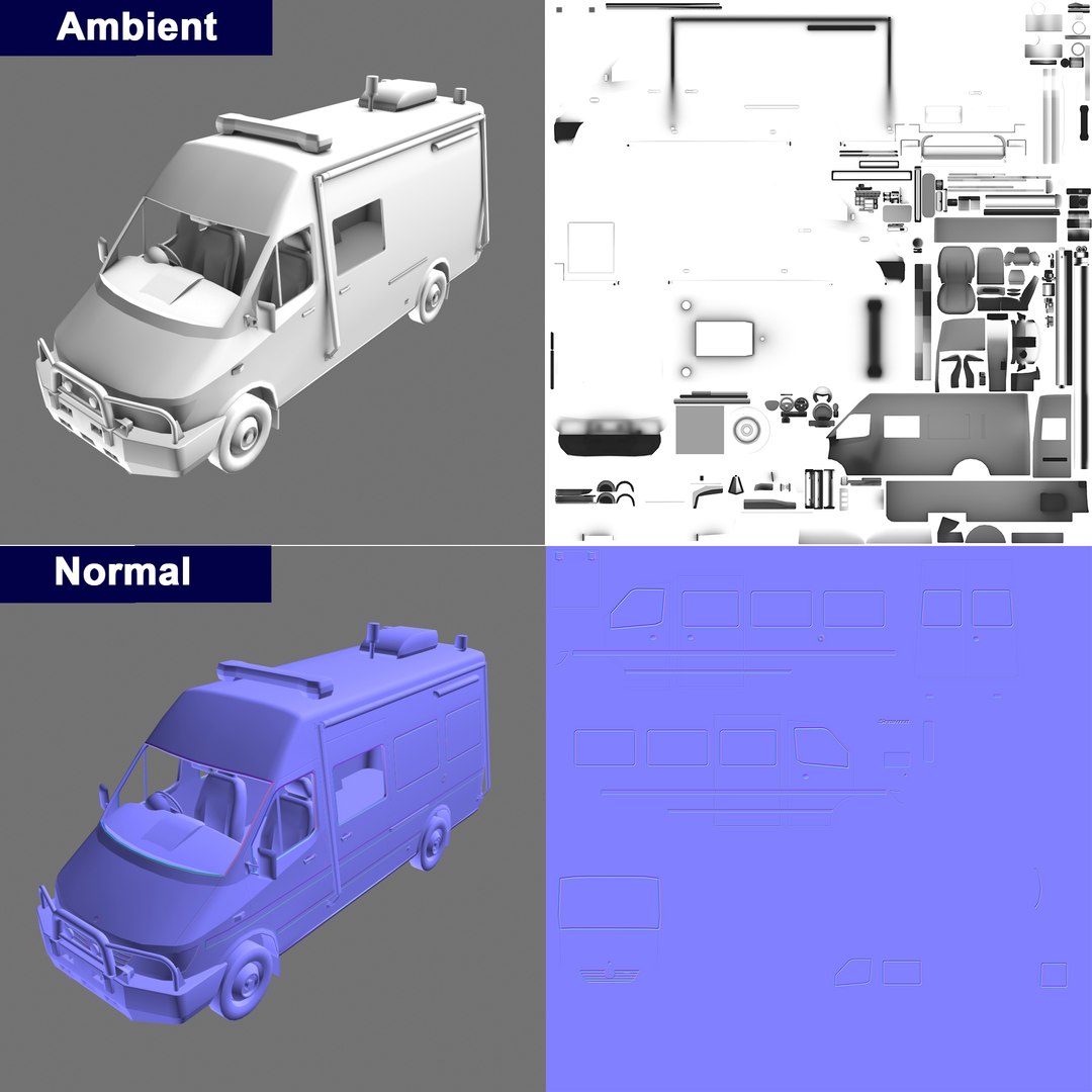 3d Model Mercedes Sprinter Fighting