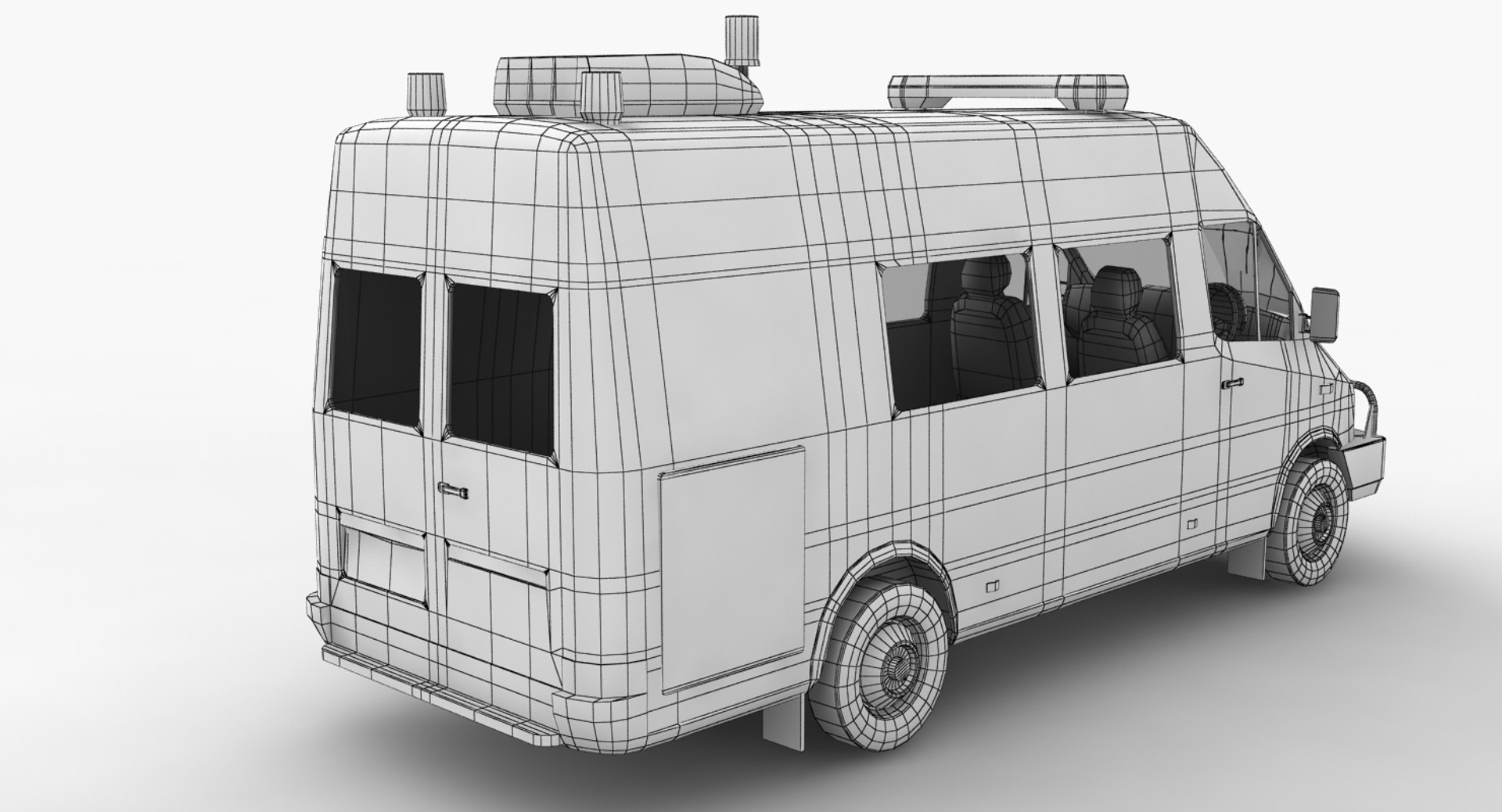 3d model mercedes sprinter fighting