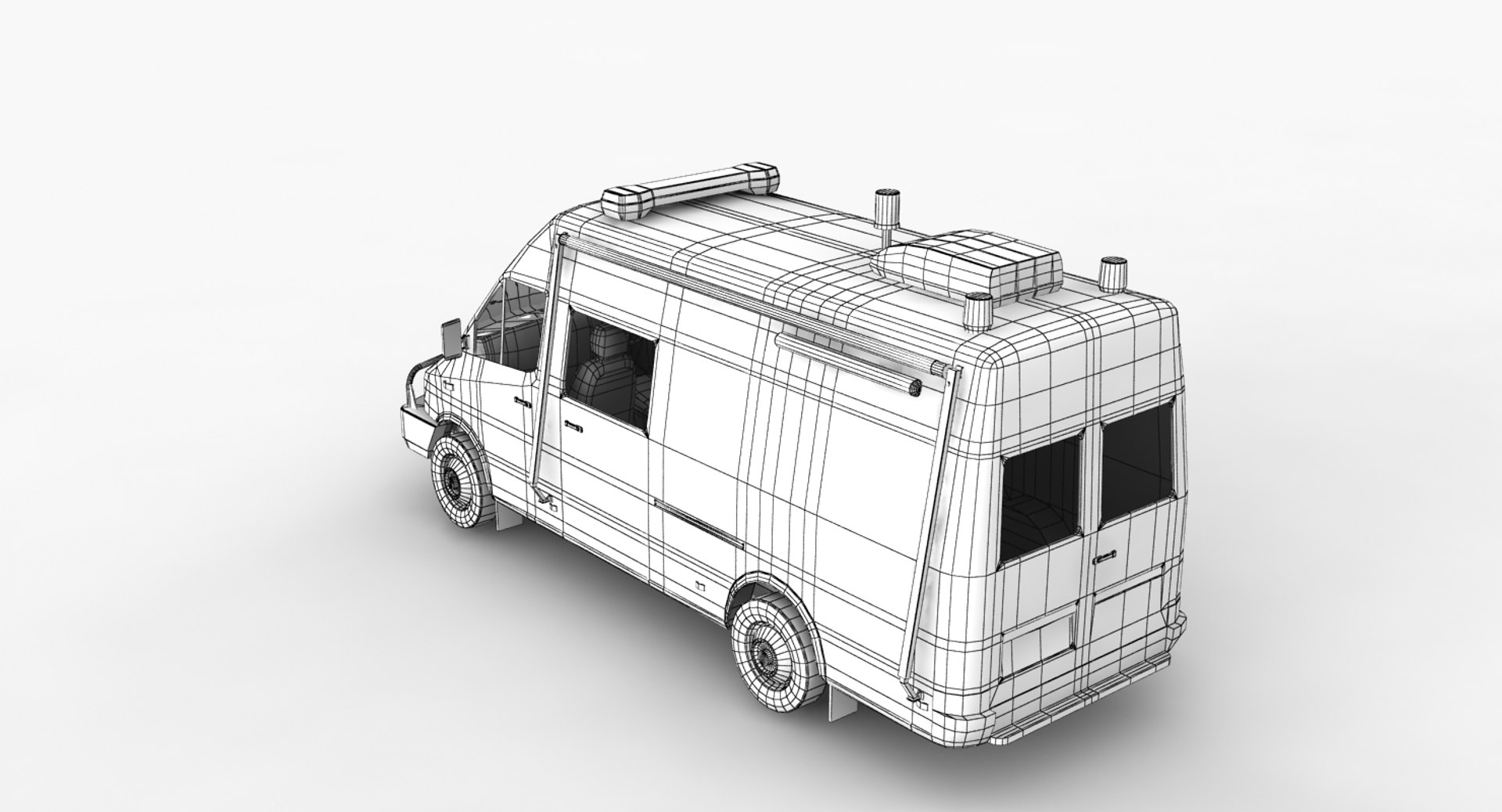 3d model mercedes sprinter fighting