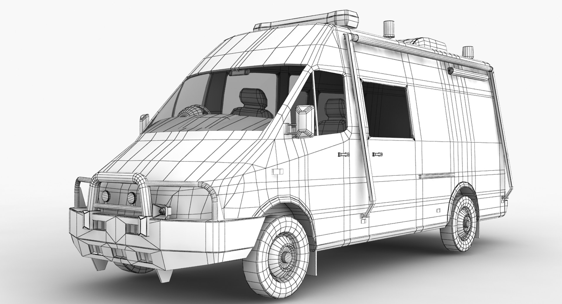 3d model mercedes sprinter fighting