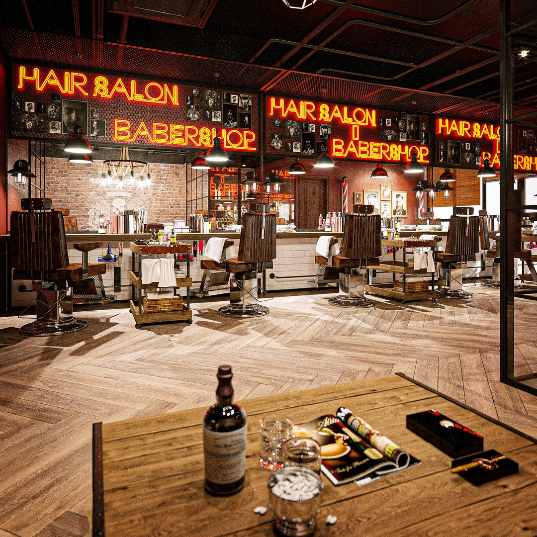 Barber Shop Design 01 Model - TurboSquid 1956201