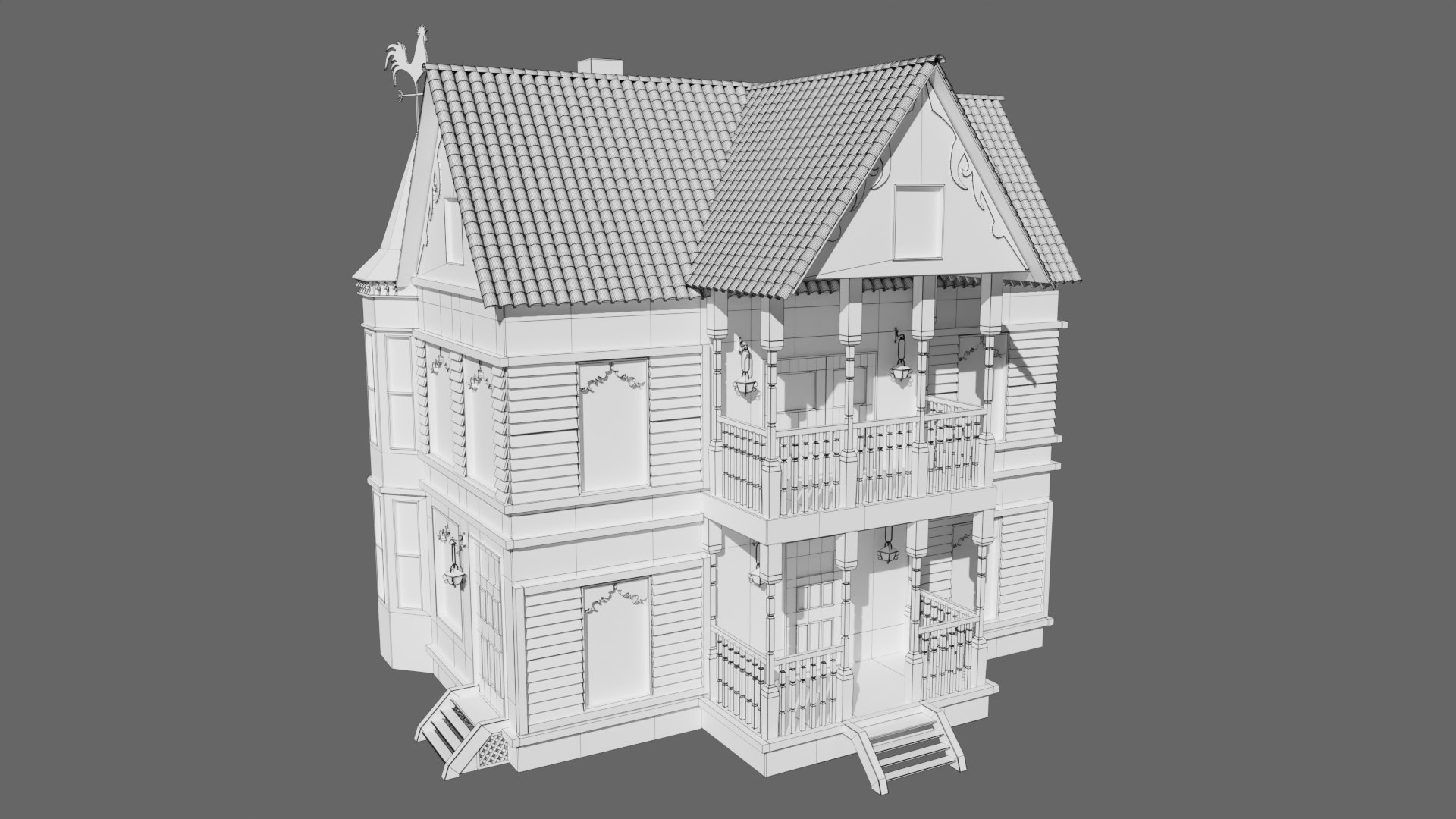 3D Model Old Stylized House - TurboSquid 2021289