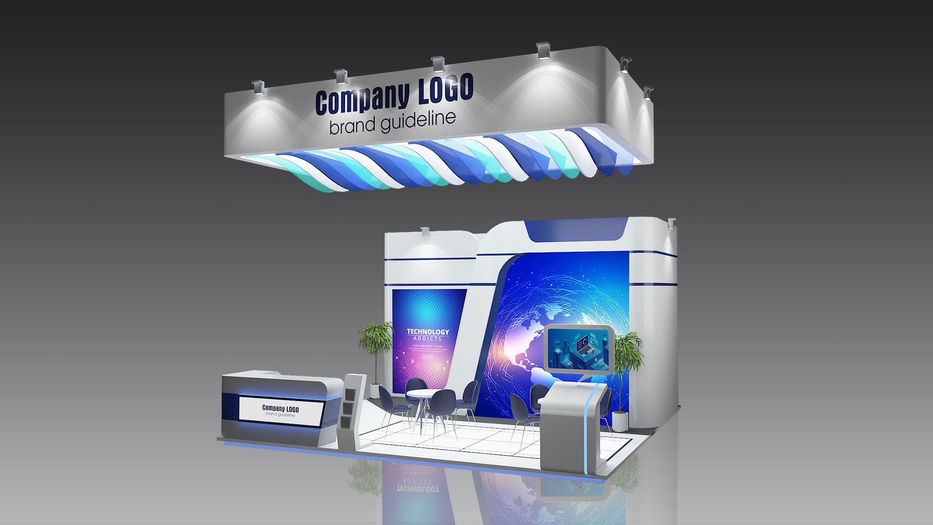 3D Booth 01 7x7m 3D Model - TurboSquid 1720048
