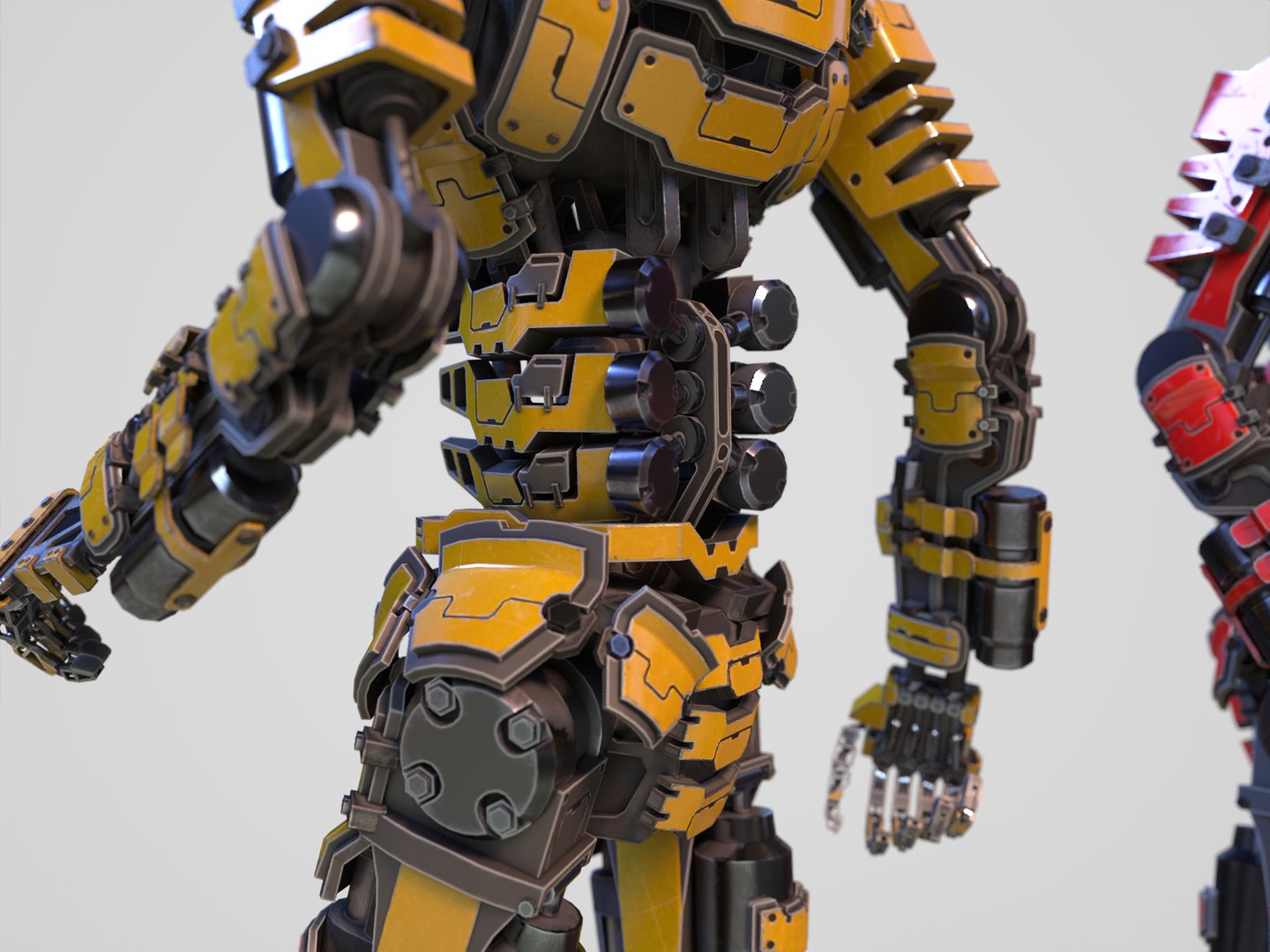 Humanoid Robot With 6 Color Options 3D Model - TurboSquid 2314115