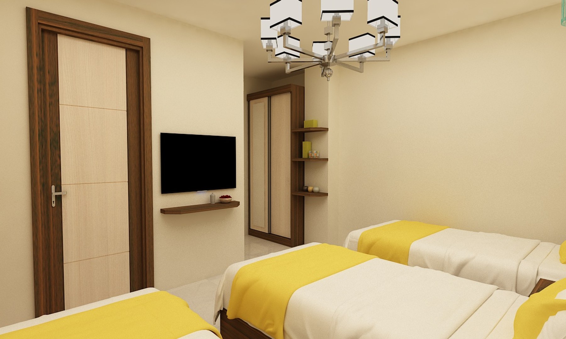 3D Hotel Room Model - TurboSquid 1491010