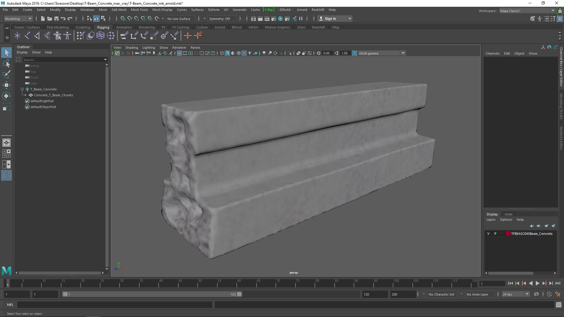 T-Beam Concrete 3D Model - TurboSquid 2303842