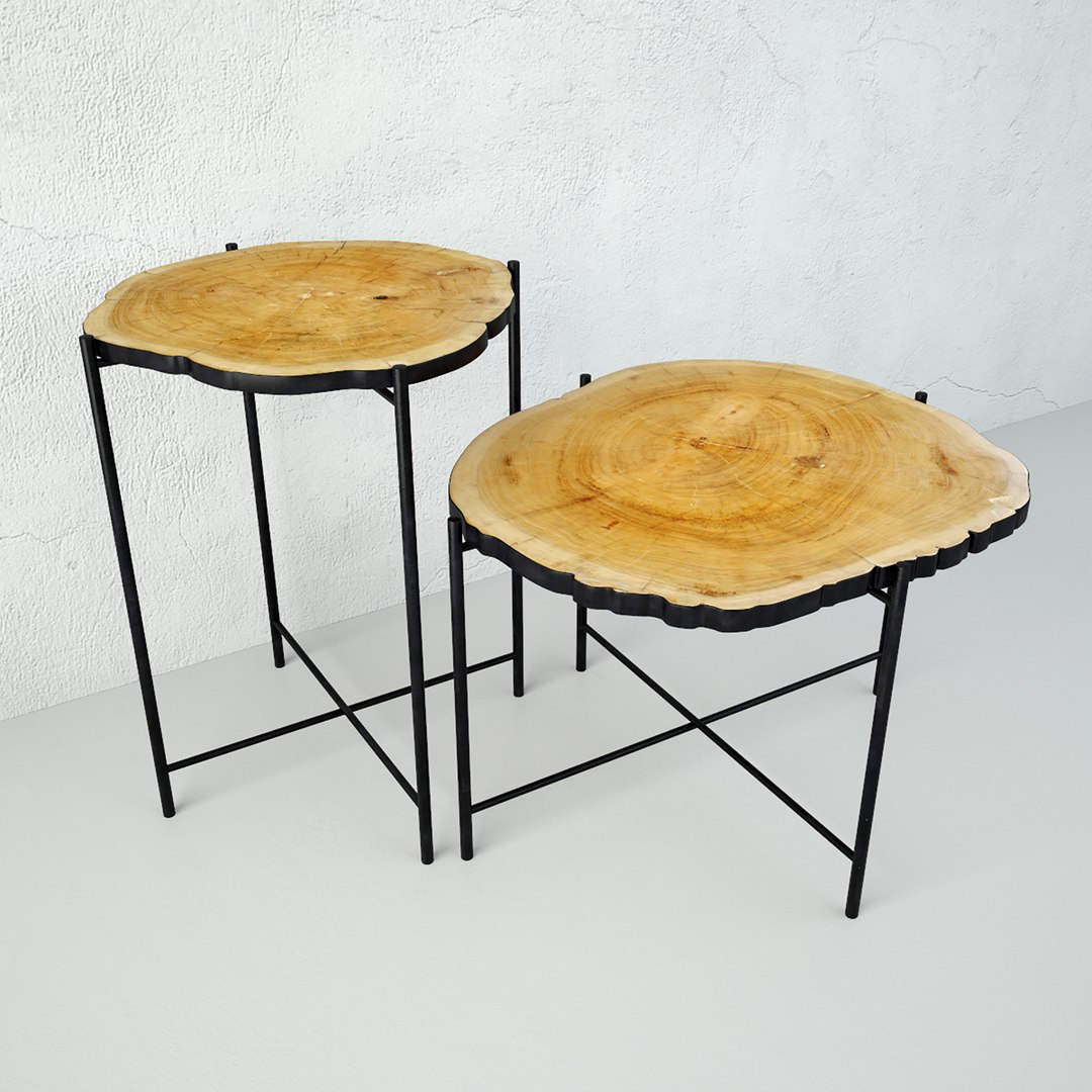 3D Teak Stump Side Tables 1 - TurboSquid 2120670
