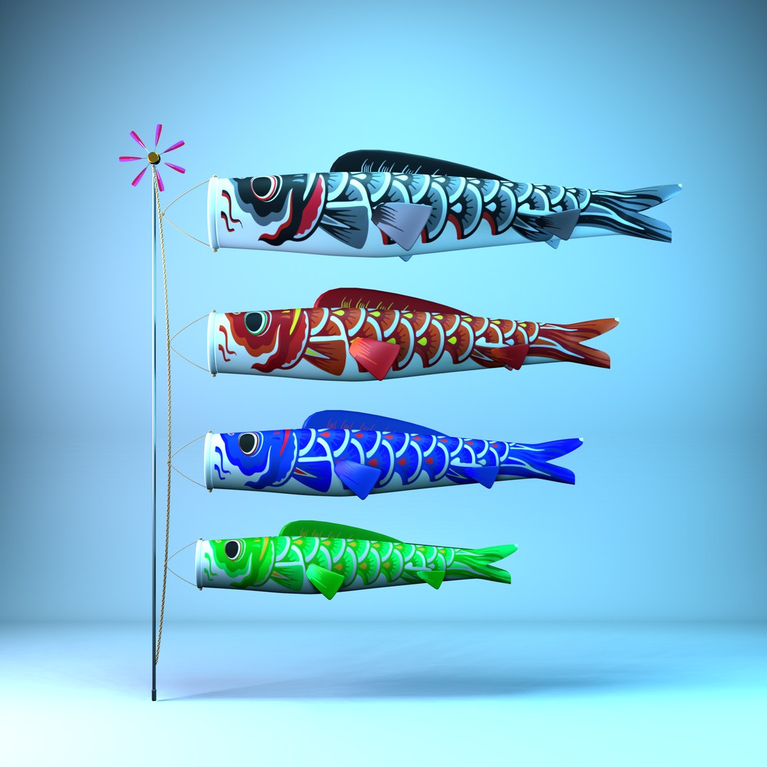 Koi Flag Model - TurboSquid 1703121