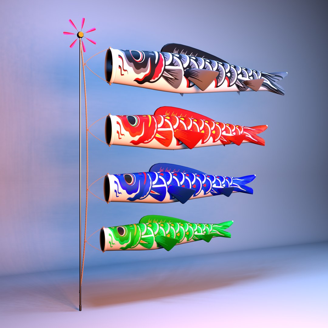 Koi Flag Model - TurboSquid 1703121