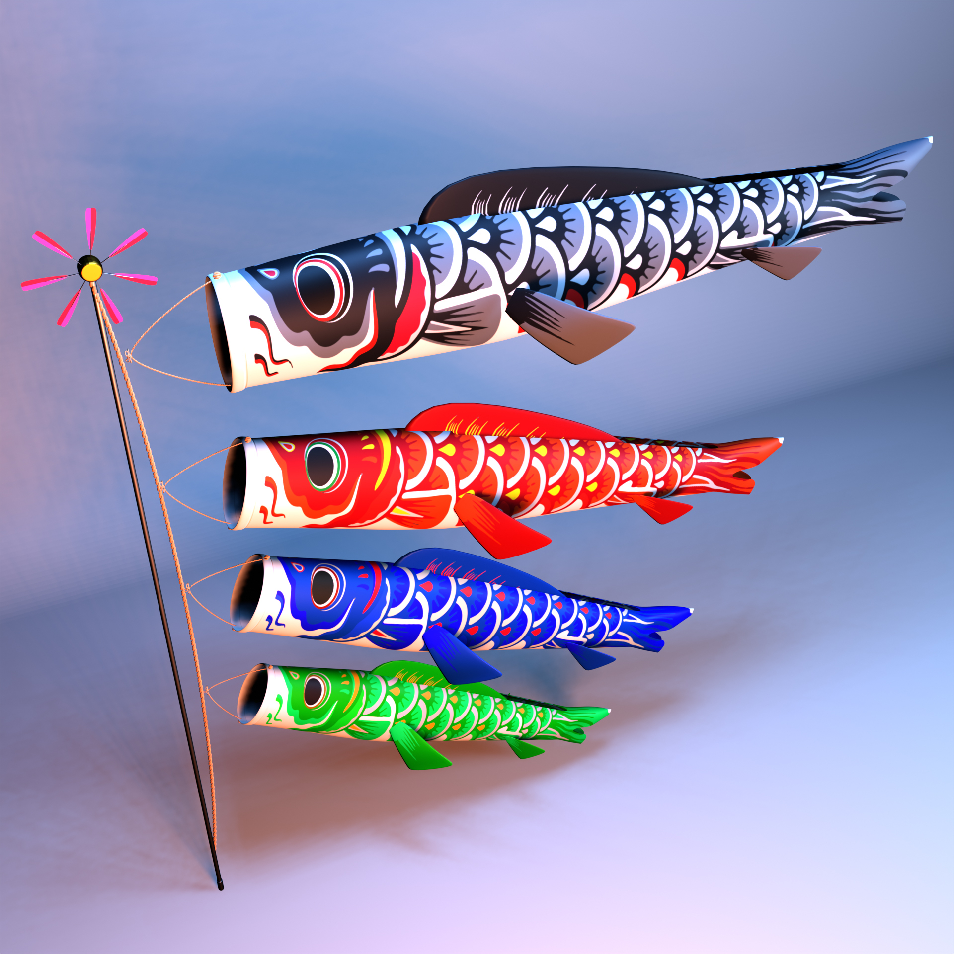 Koi flag model - TurboSquid 1703121