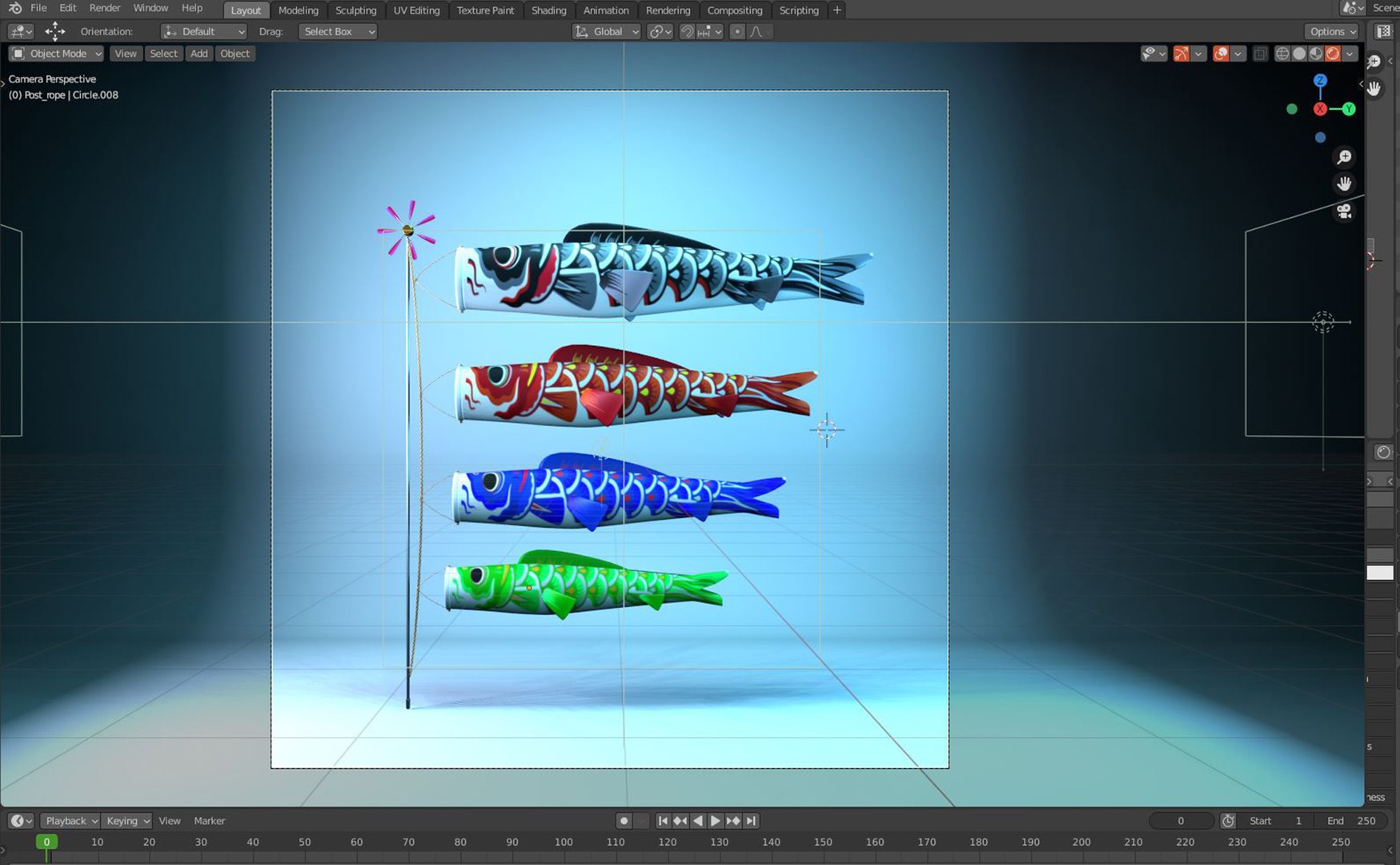 Koi Flag Model - TurboSquid 1703121