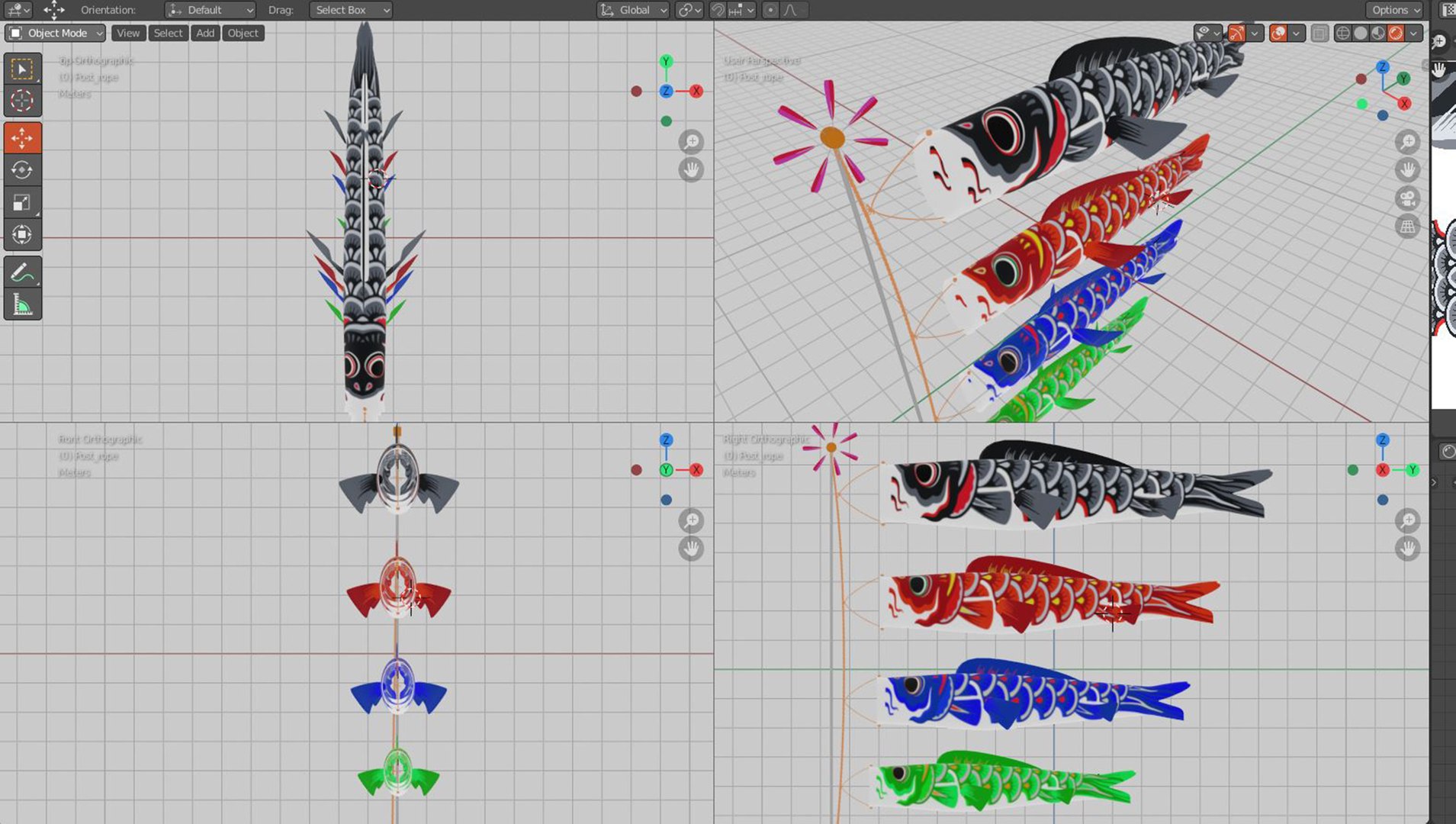 Koi Flag Model - TurboSquid 1703121