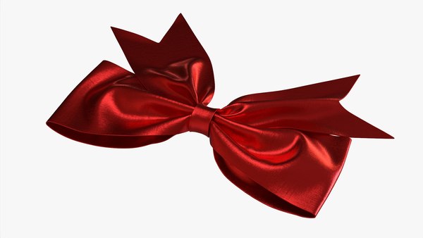 3D Small ribbon decoration metallic red model - TurboSquid 1842360