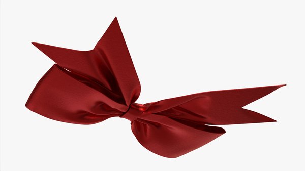3D Small ribbon decoration metallic red model - TurboSquid 1842360