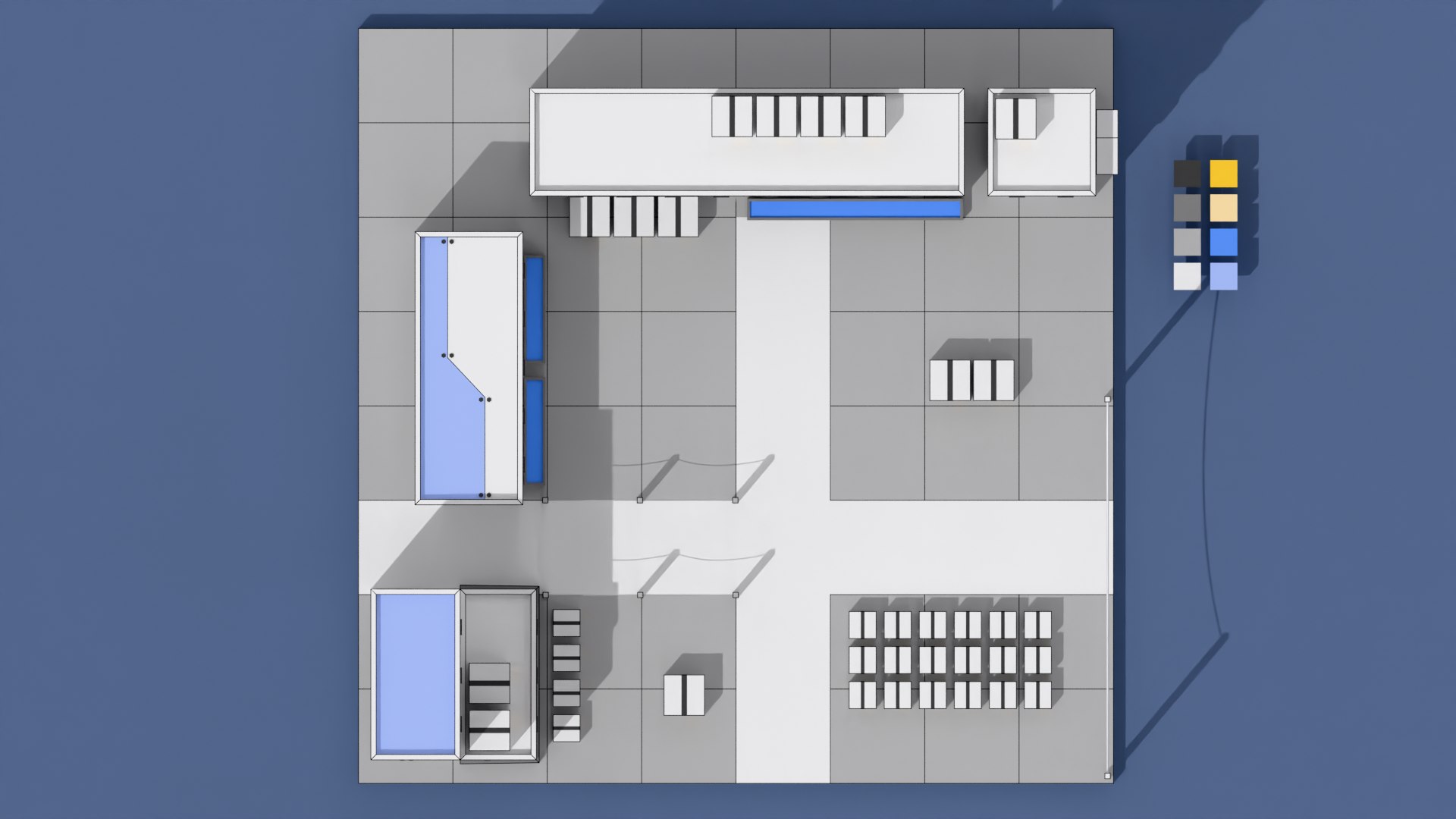 A Small Town With Beautiful Scenery And Geometric Shapes 3D ...