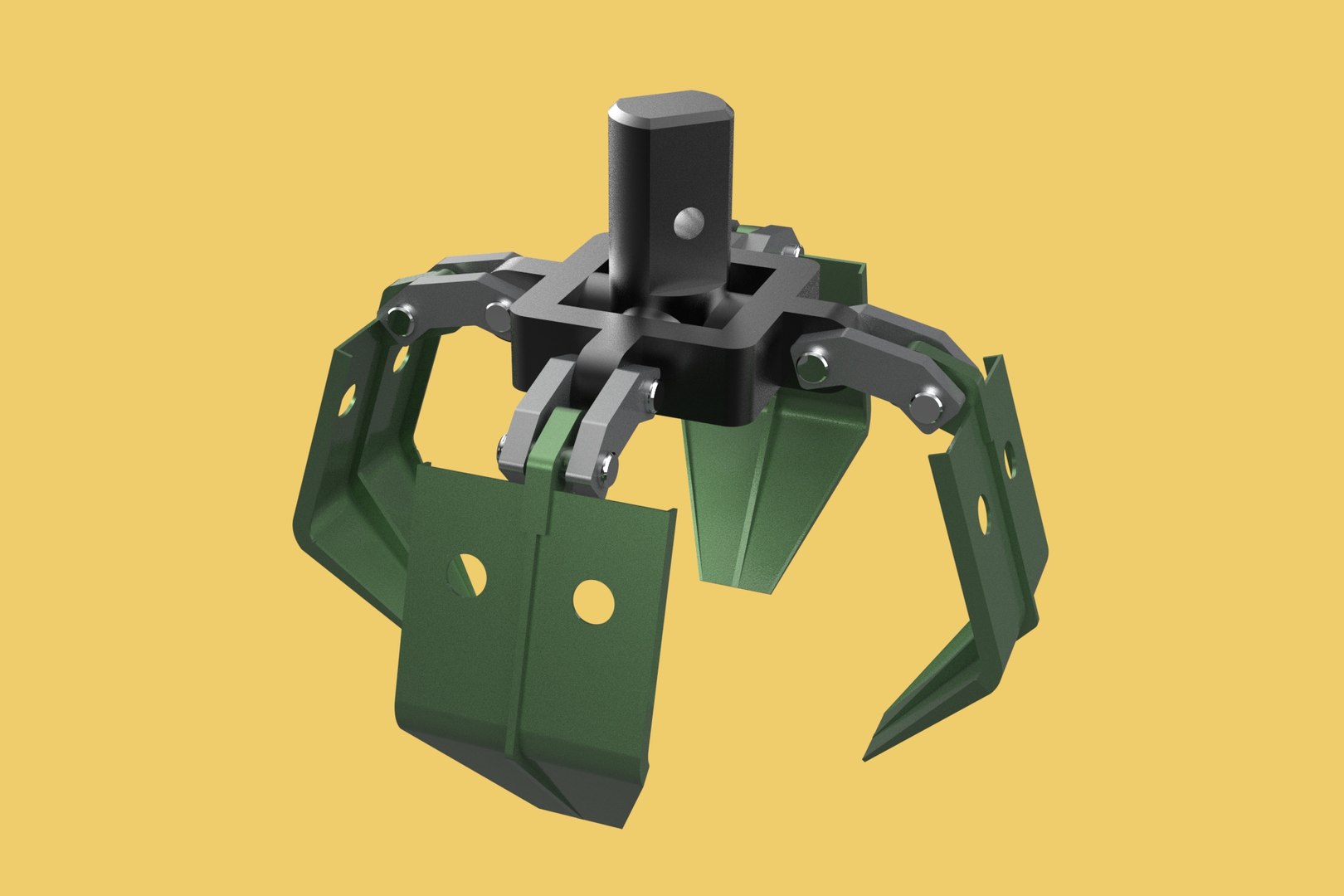 WOOD LOG TREE CRANE ATTACHMENT ARM LOADER LIFTING GRABBER JAWS 3D Model ...