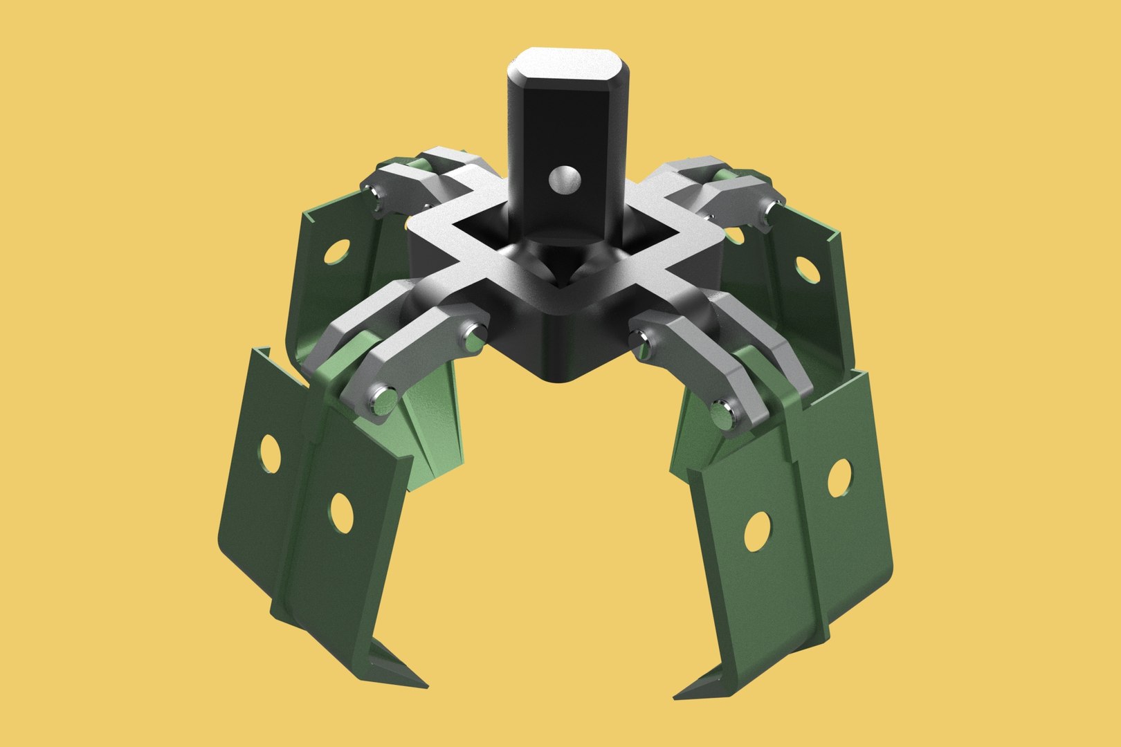 WOOD LOG TREE CRANE ATTACHMENT ARM LOADER LIFTING GRABBER JAWS 3D Model ...