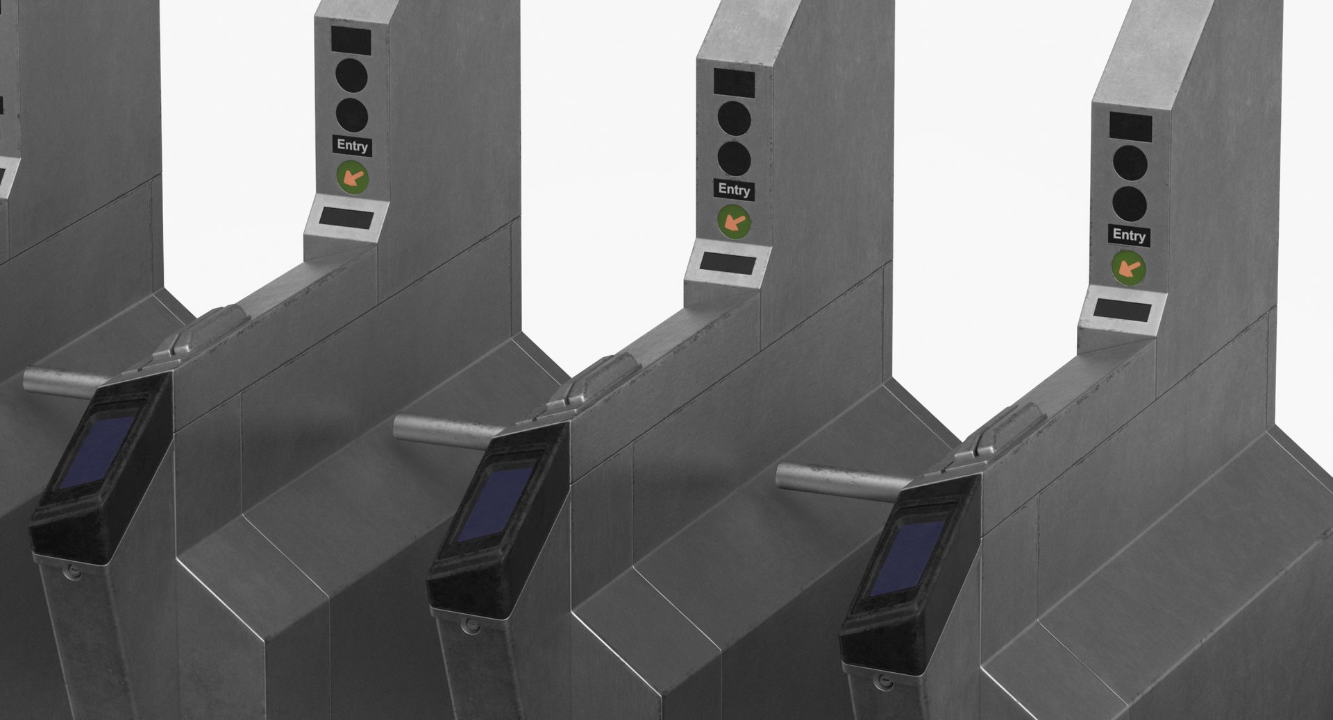 Subway Turnstile 01 5 Accesses Clean And Dirty Model - TurboSquid 1912024