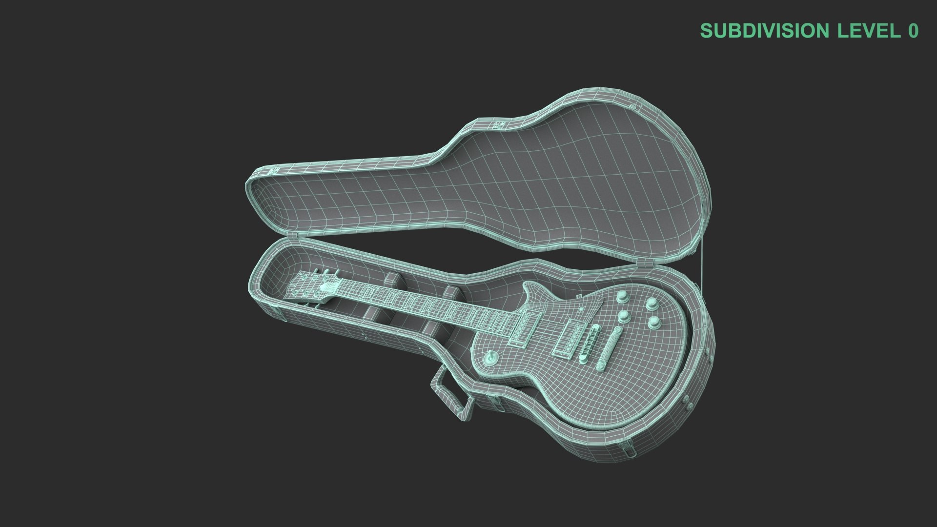 Electric Guitar In A Case Model - TurboSquid 2342918