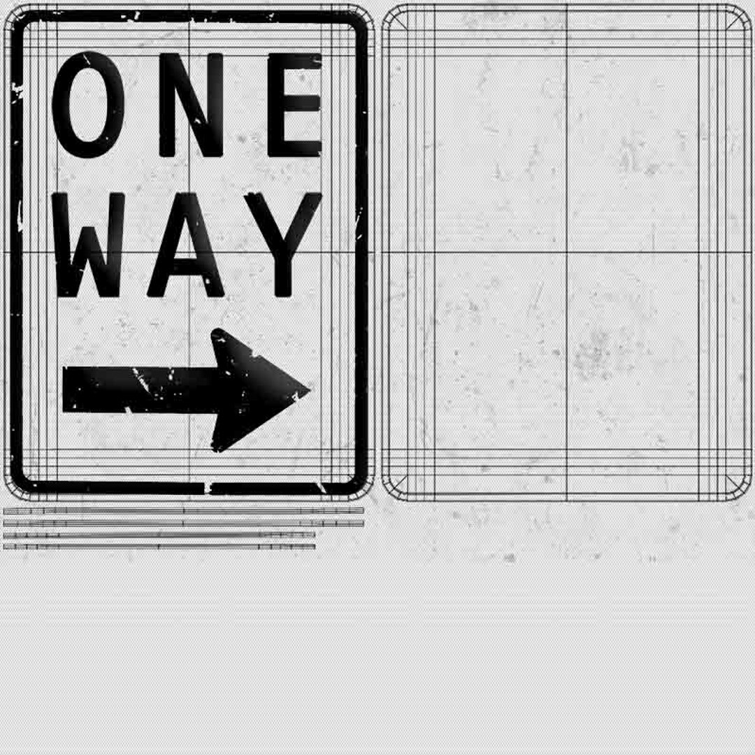 3D warning signs way v2 - TurboSquid 1528302