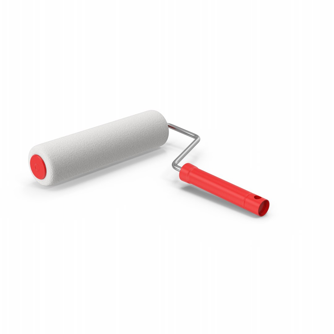 Red Paint Roller Model - TurboSquid 1912273