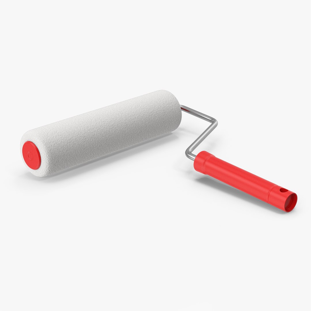 Red Paint Roller model - TurboSquid 1912273