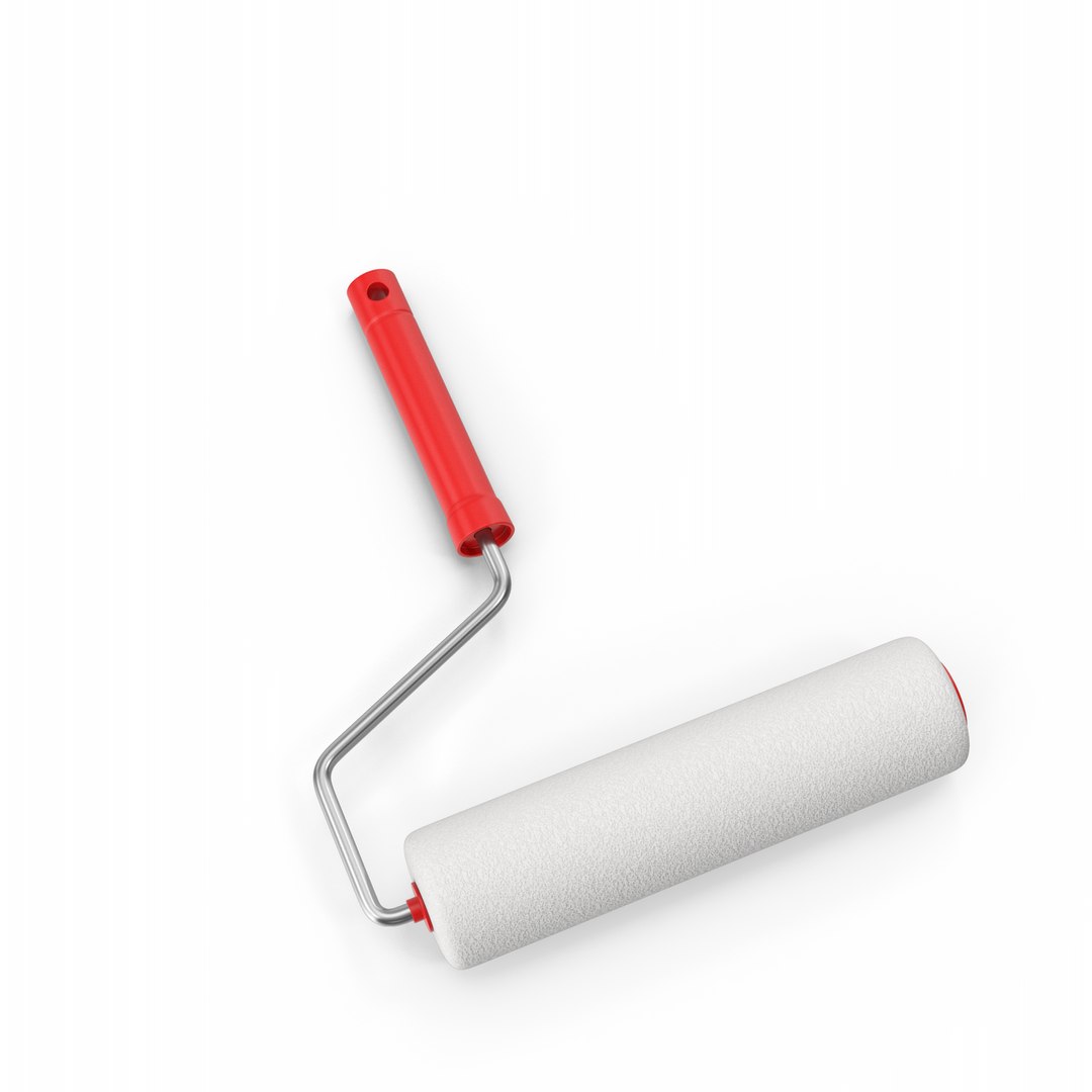 Red Paint Roller Model - TurboSquid 1912273