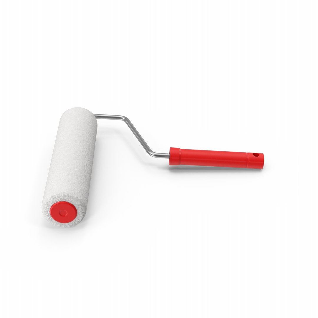 Red Paint Roller Model - TurboSquid 1912273