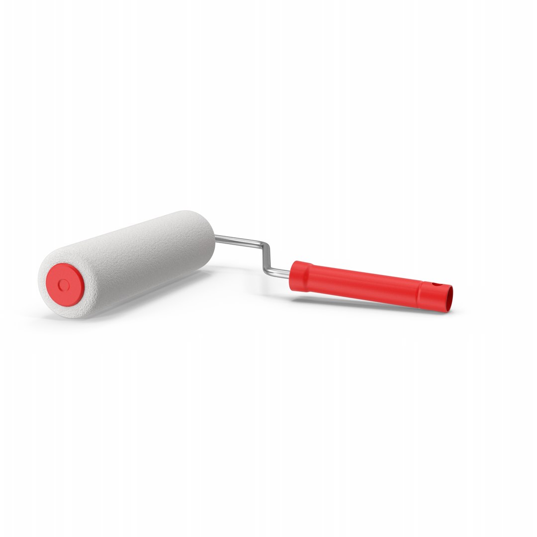 Red Paint Roller Model - TurboSquid 1912273