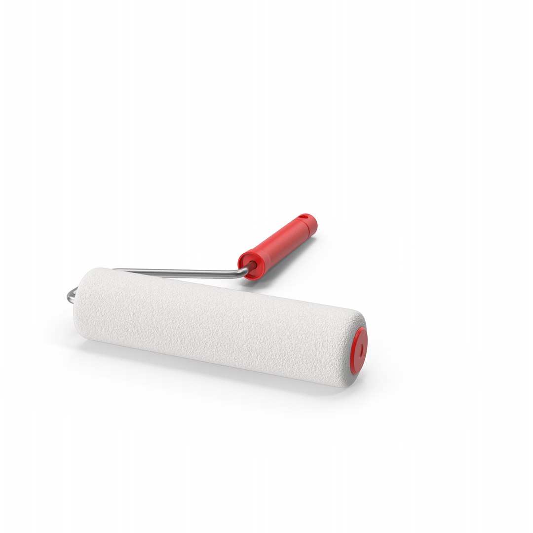 Red Paint Roller Model - TurboSquid 1912273