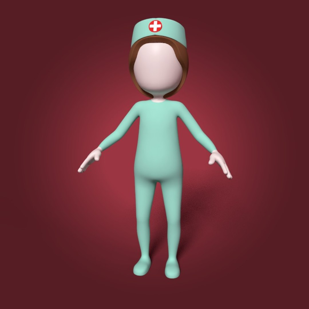3D Cartoon Nurse - TurboSquid 1393941
