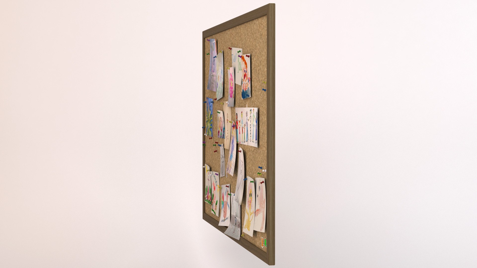 Kid S Drawings Pinboard Model - TurboSquid 1510904