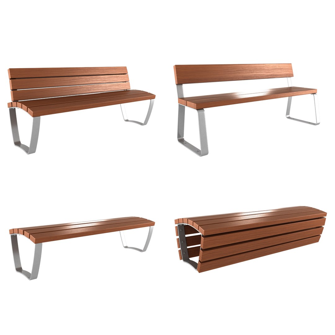 bench modern 3d 3ds