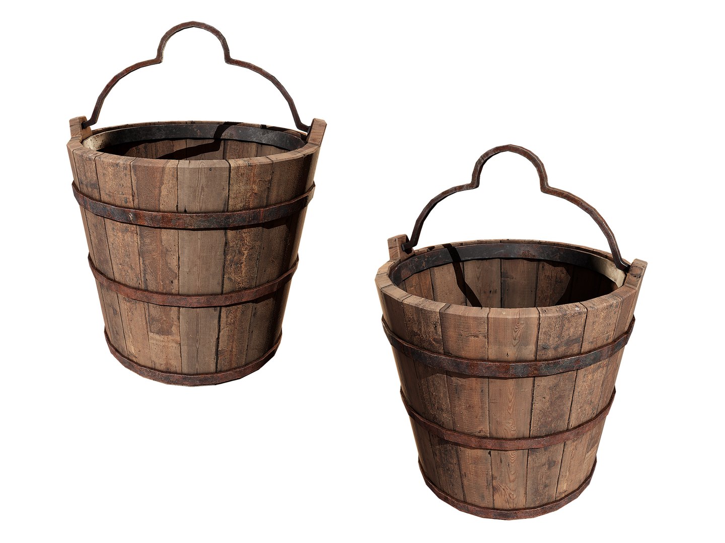 Old Wooden Bucket Low-poly 3D Model - TurboSquid 2169762
