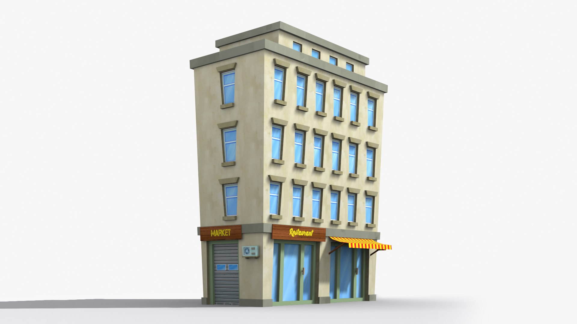 3D Cartoon Building x9 model - TurboSquid 1832301